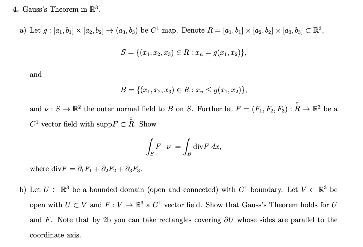 Solved Gauss's Theorem | Chegg.com