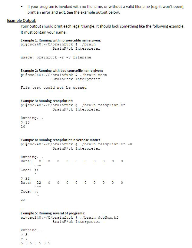 BrainFuck ge Description: BrainFuck is a very simple | Chegg.com