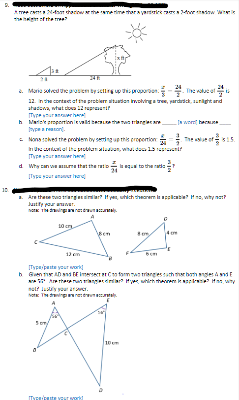 Solved A tree casts a 24 -foot shadow at the same time that | Chegg.com