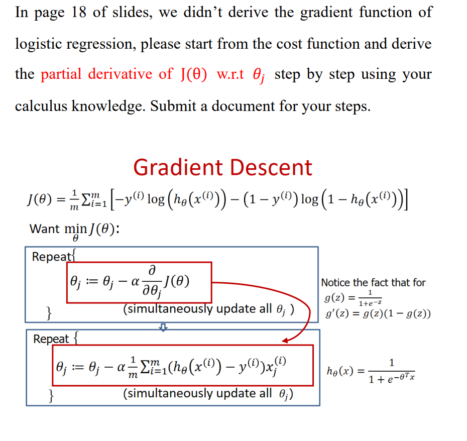 Solved In page 18 of slides, we didn't derive the gradient | Chegg.com