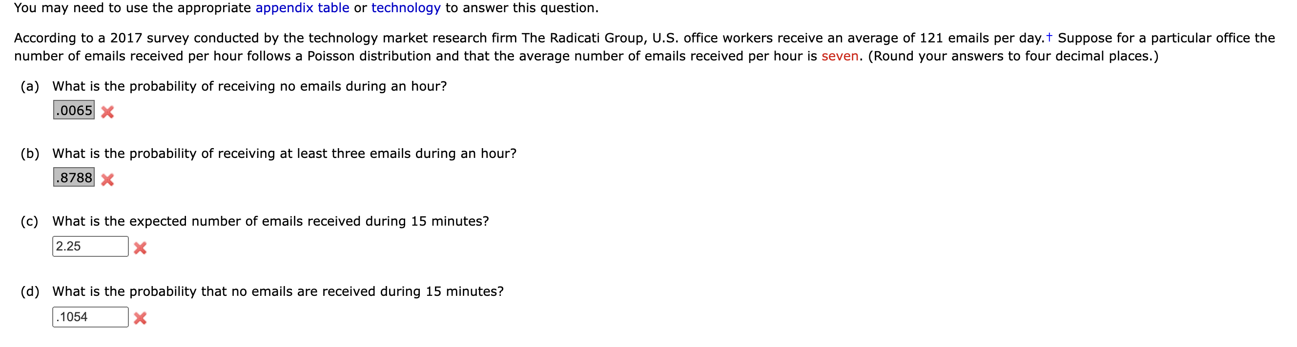 Solved Consider a Poisson distribution with μ=9. (Round your | Chegg.com
