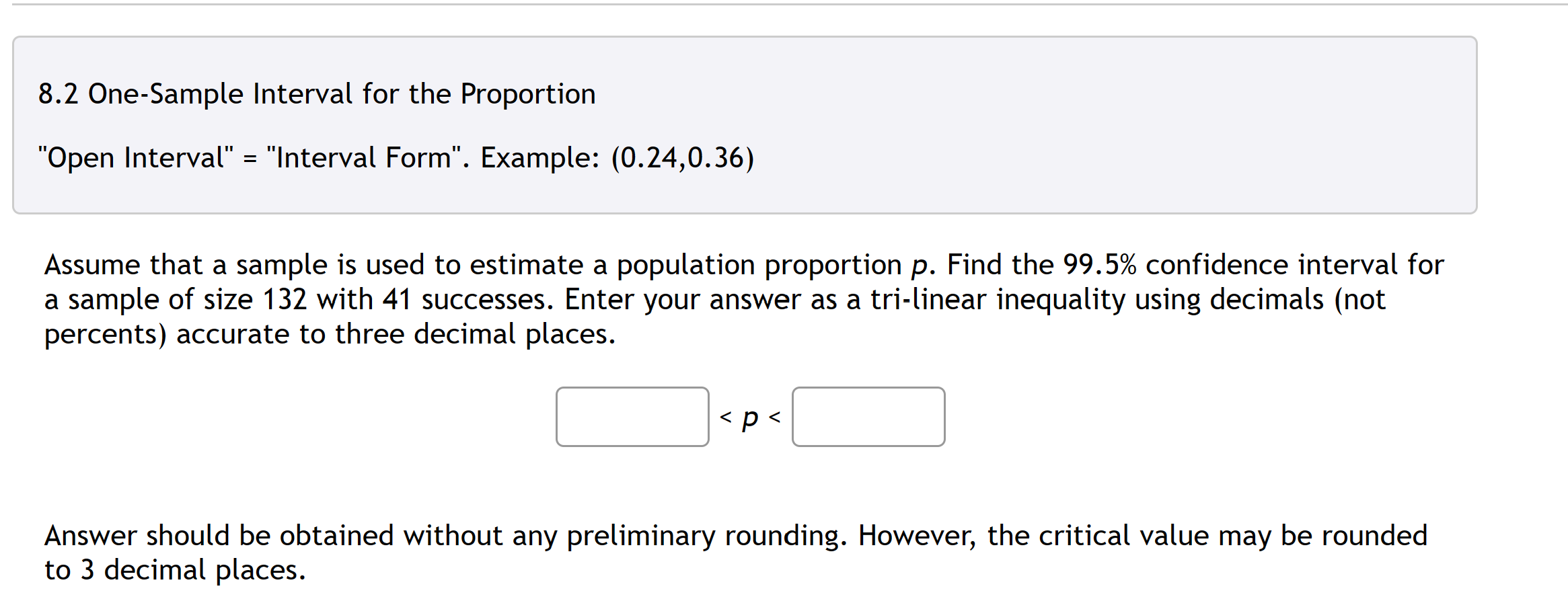 Solved 8.2 One-Sample Interval for the Proportion "Open | Chegg.com