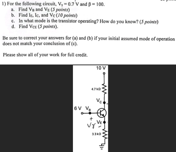 Solved I need help with part b, ﻿finding Vc. ﻿I also need | Chegg.com