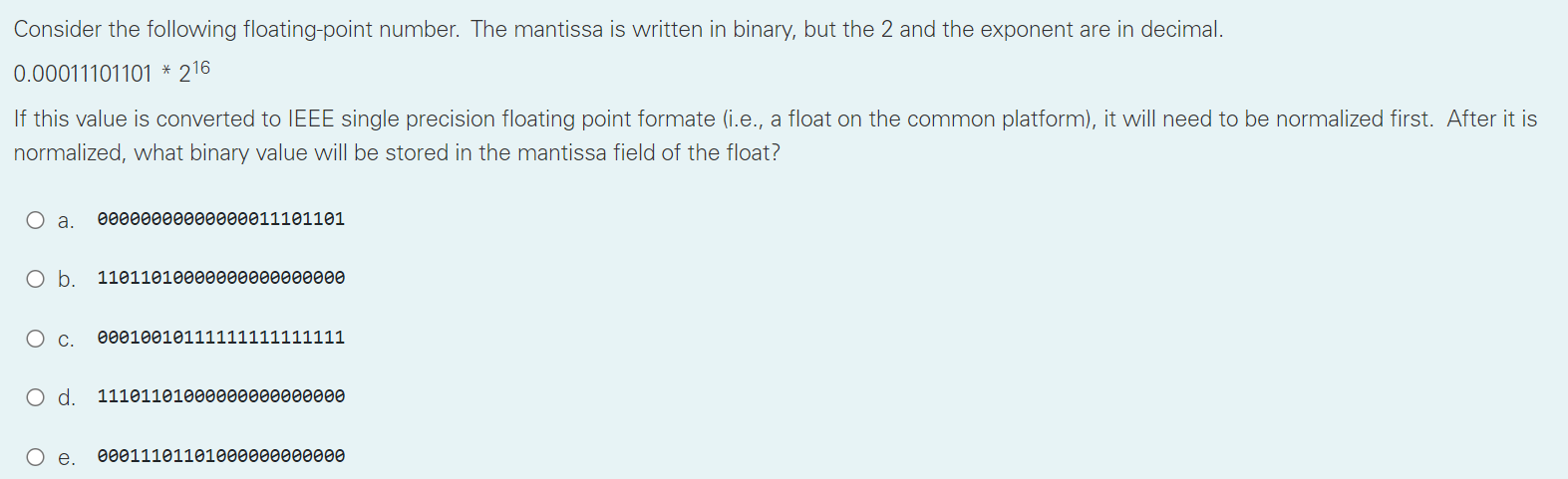 Solved Consider the following floating-point number. The | Chegg.com