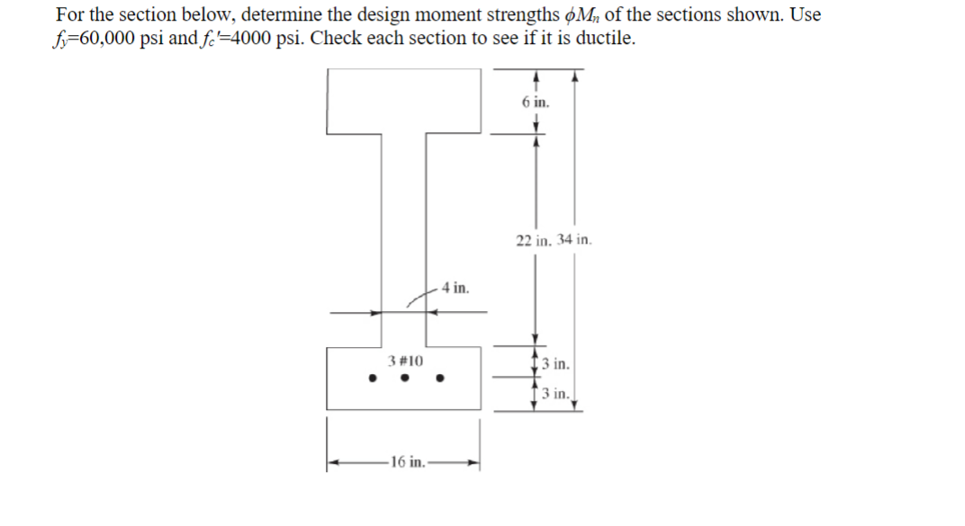 Solved For the section below, determine the design moment | Chegg.com