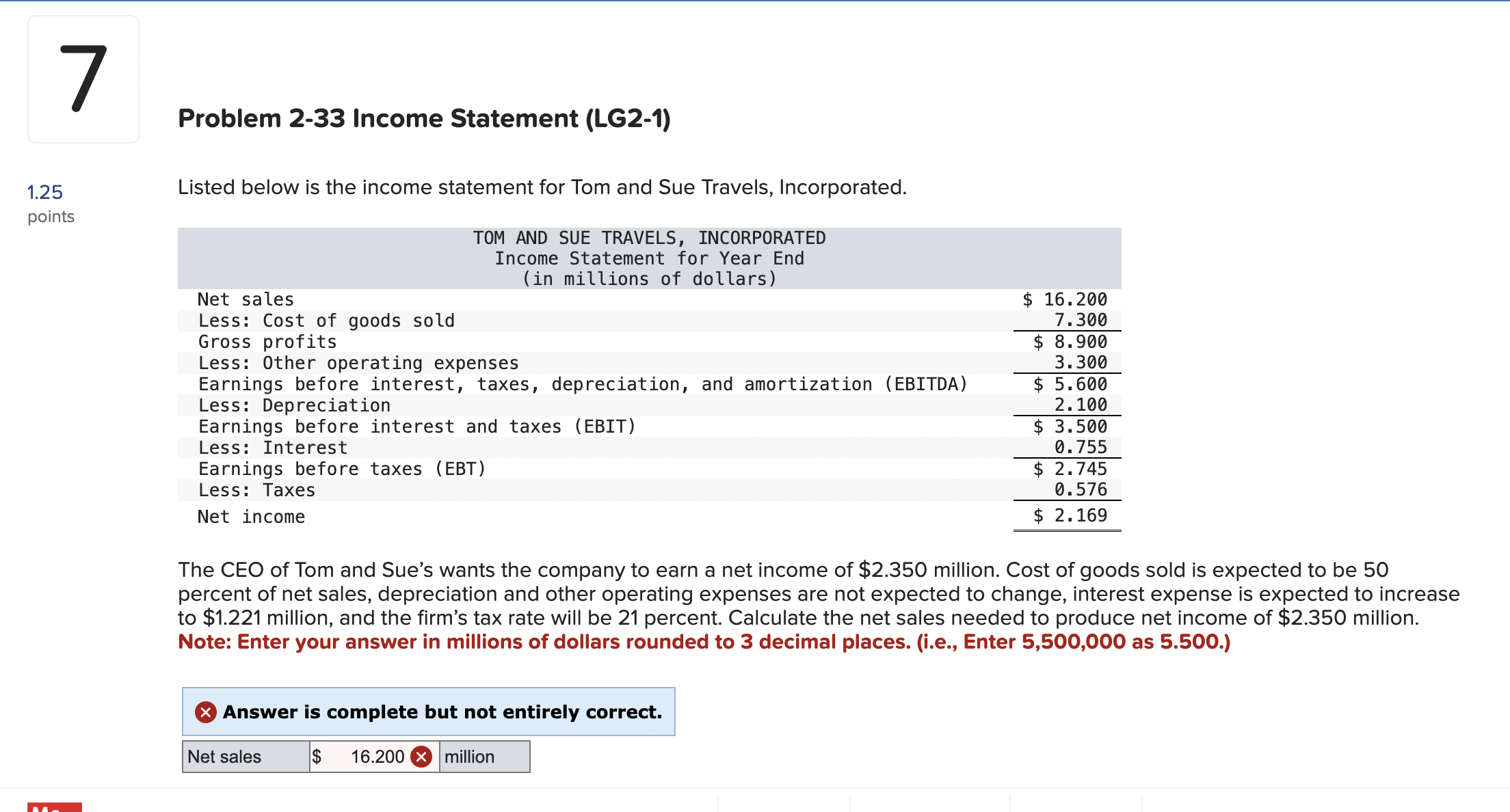 Solved Problem 2-33 Income Statement | Chegg.com Solved Problem 2-33 Income Statement | Chegg.com