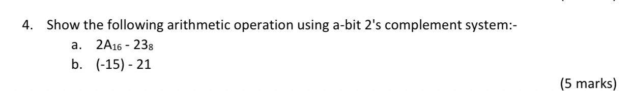 Solved 4. Show the following arithmetic operation using | Chegg.com