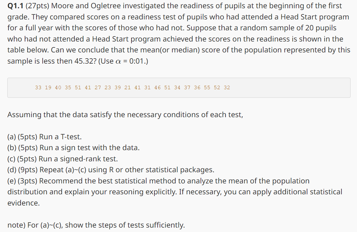 Solved Q1.1 (27pts) ﻿Moore and Ogletree investigated the | Chegg.com