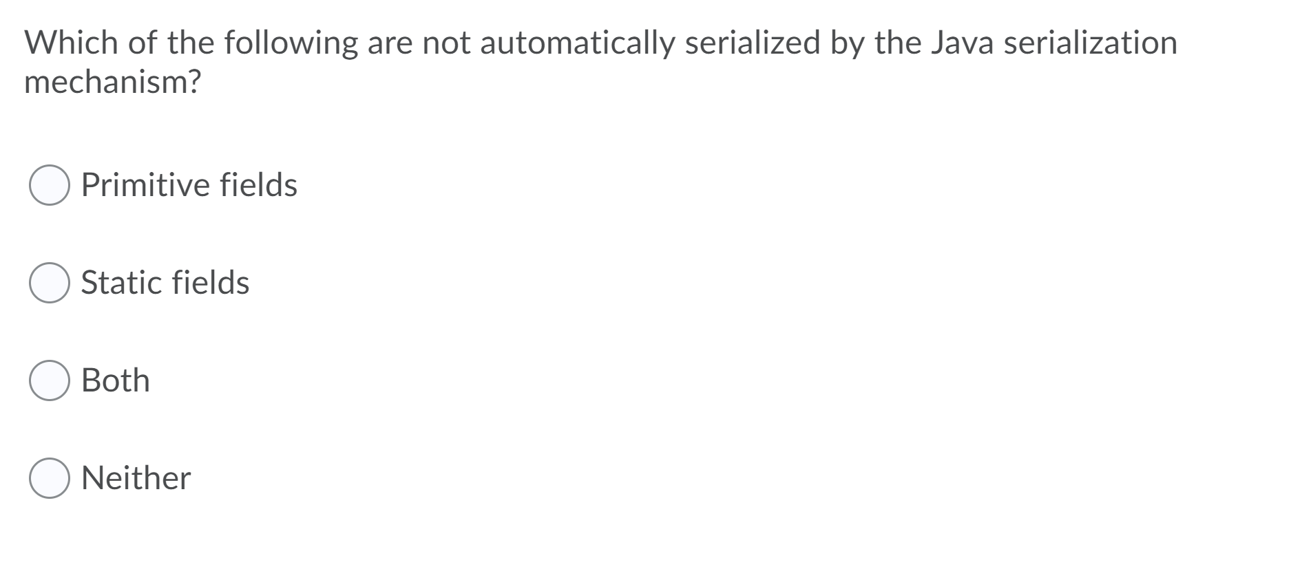 Solved Which of the following are Java interfaces? O All of | Chegg.com