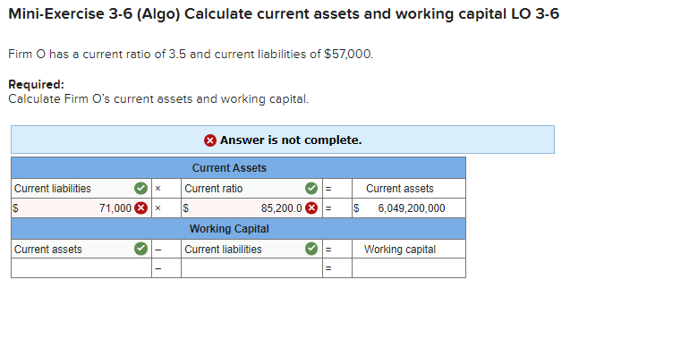 Solved Mini-Exercise 3-6 (Algo) ﻿Calculate current assets | Chegg.com