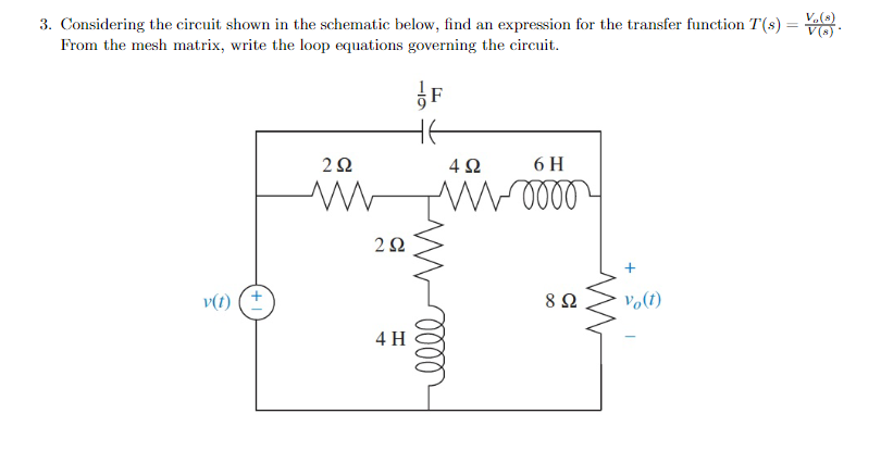 Solved 3. Considering the circuit shown in the schematic | Chegg.com