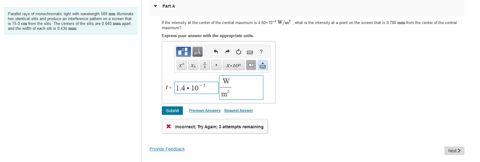 Solved Parallel rays of monochromatic light with wavelength | Chegg.com