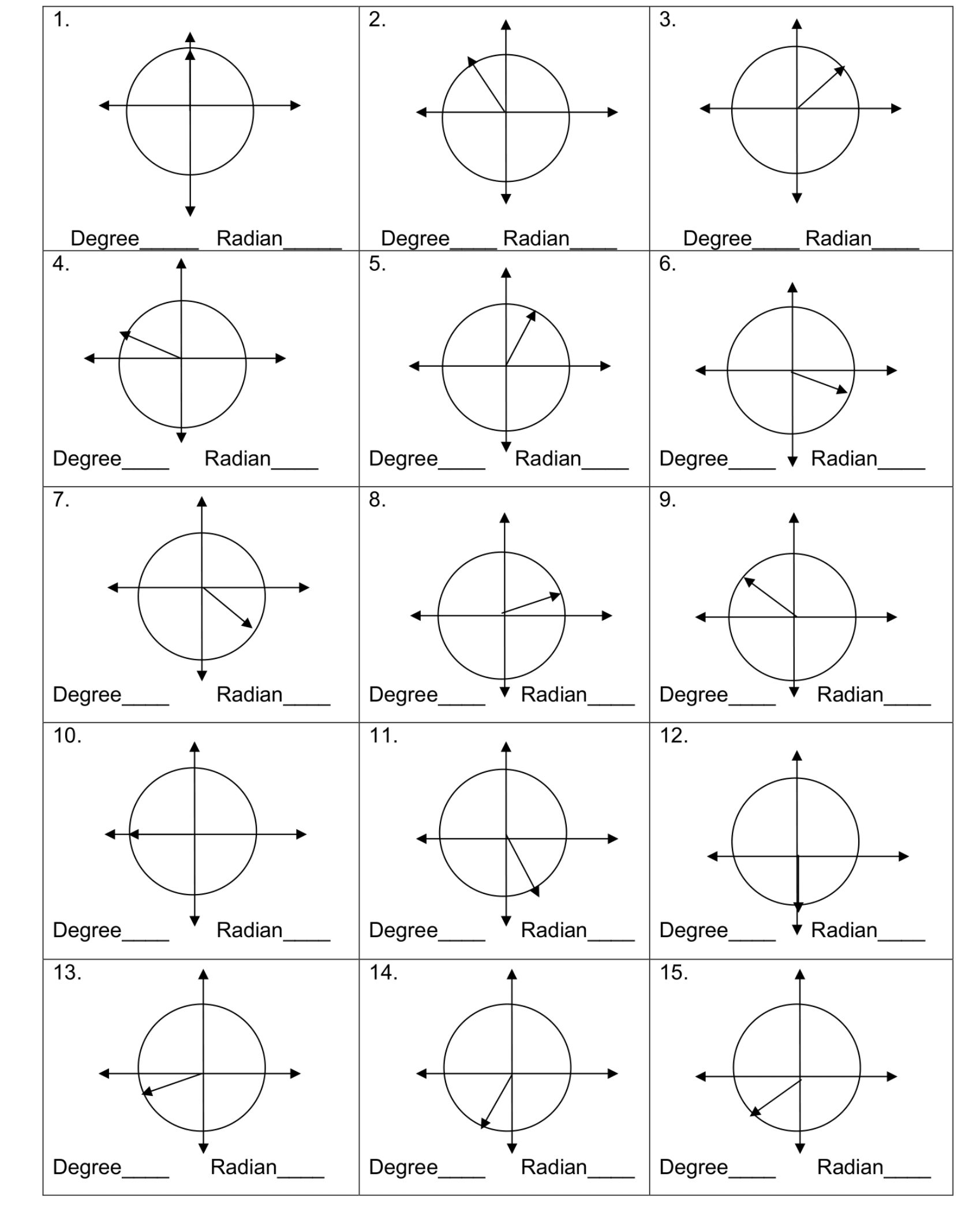 Solved Find the angles in degrees and radians. | Chegg.com