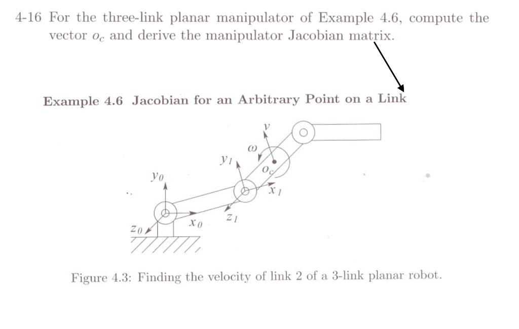 4-16 For the three-link planar manipulator of Example | Chegg.com