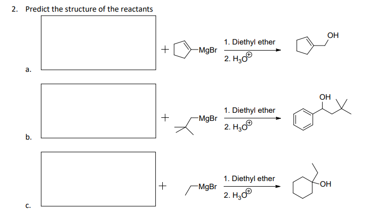 Solved 2. Predict the structure of the reactants OH + -MgBr | Chegg.com
