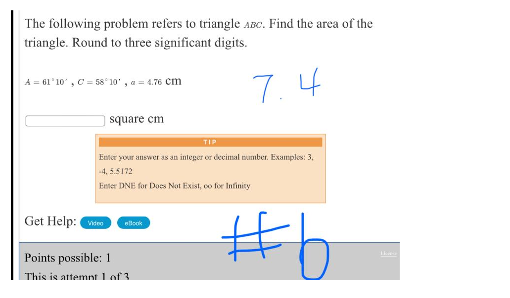 Solved The following problem refers to triangle ABC. Find | Chegg.com