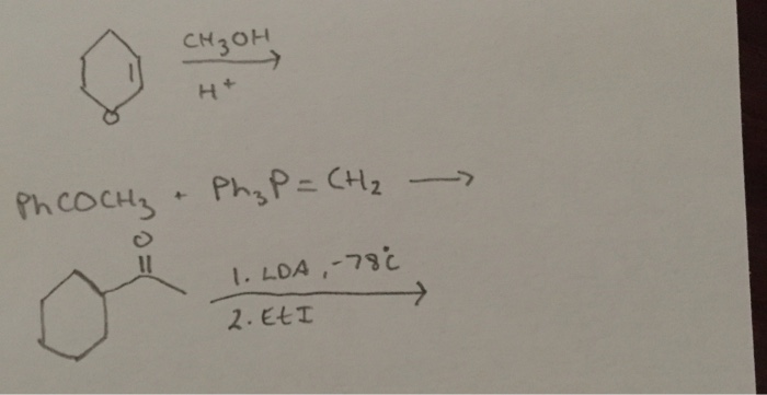 Solved Ph COCH CH 3OH Php CH I. LDA ,-73 c 2. EtI | Chegg.com
