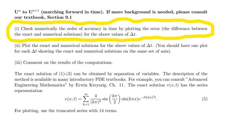 Solved 1 Consider The Partial Differential Diffusion