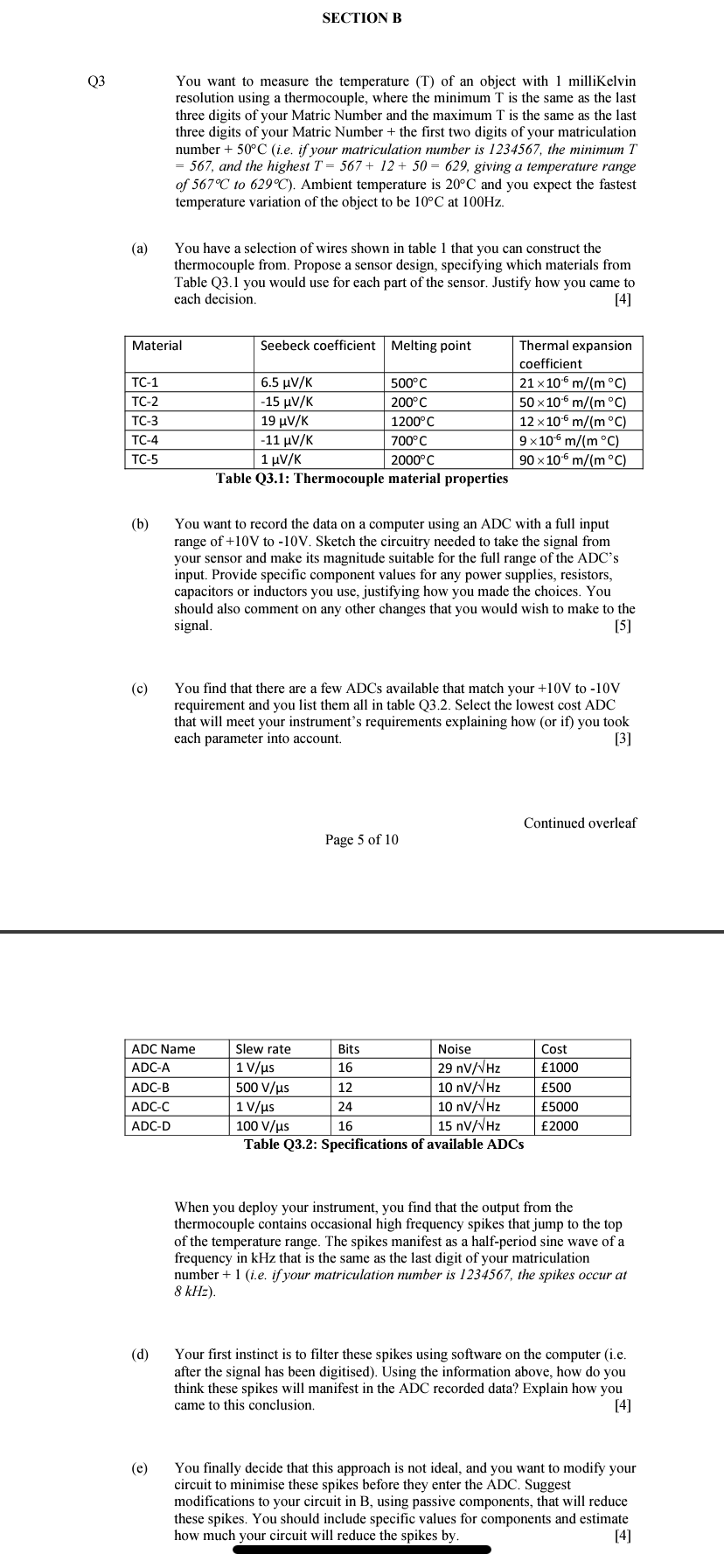 Solved Q3 (a) TC-1 TC-2 TC-3 TC-4 TC-5 Material (b) (c) (d) | Chegg.com