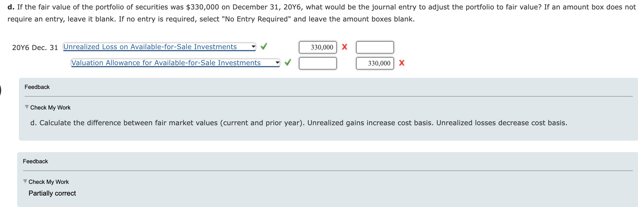Solved Fair value adjustment for available-for-sale | Chegg.com