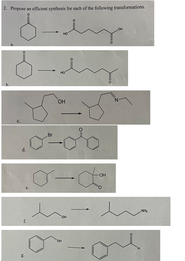 Solved 2. Propose an efficient synthesis for each of the | Chegg.com