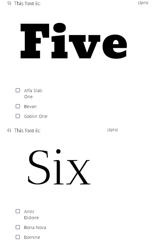 Solved Antic Didone Bodoni Moda Old Standard Tा 2) This font | Chegg.com