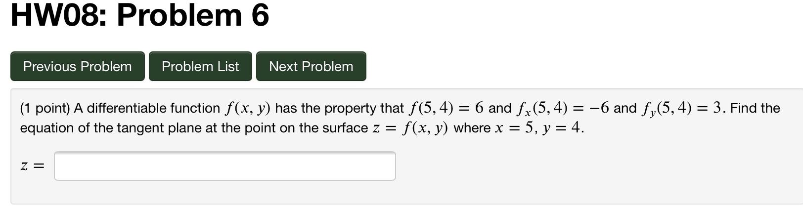 Solved HW08: Problem 6 Previous Problem Problem List Next | Chegg.com