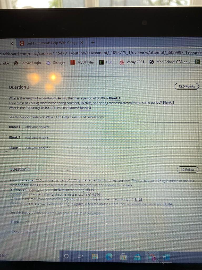 Solved What is the length of a pendulum, in cm, that has a | Chegg.com