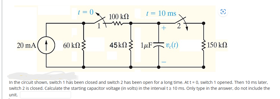 Solved In the circuit shown, switch 1 has been closed and | Chegg.com