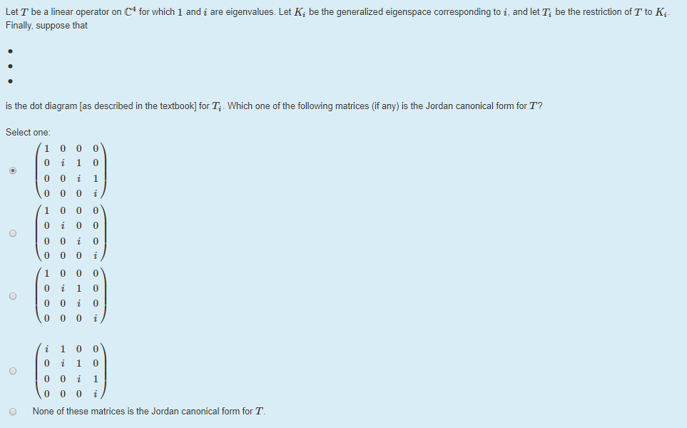 Solved for which 1 and i are eigenvalues. Let K; be the | Chegg.com
