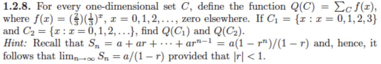 Solved 1.2.8. For every one-dimensional set C, define the | Chegg.com