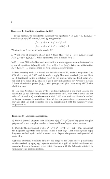 Exercise 2: Implicit equations in 3D ! (r, y, 2-0, 2 | Chegg.com