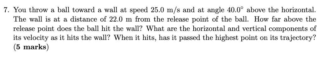 Solved You throw a ball toward a wall at speed 25.0 m/s and | Chegg.com