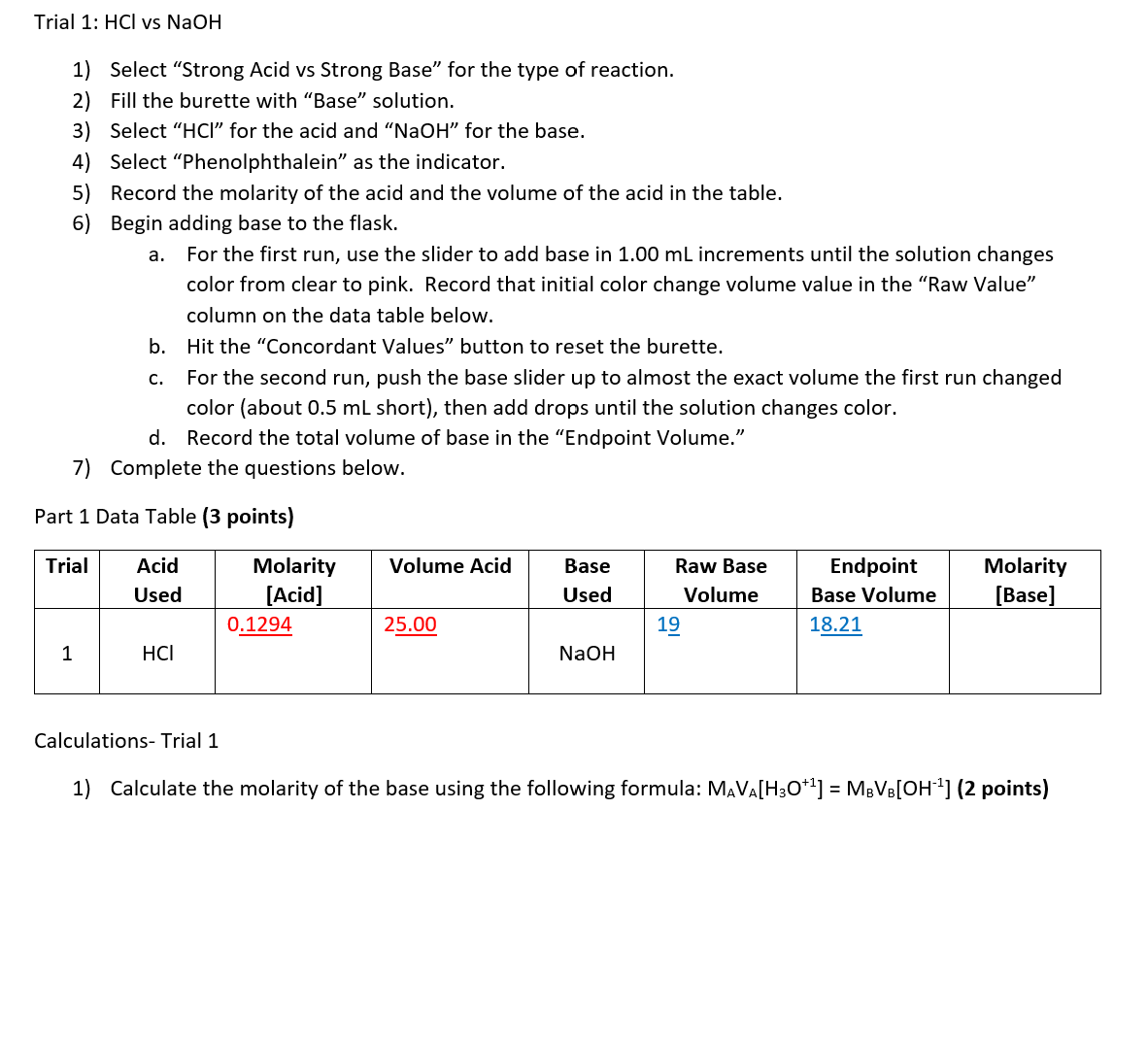 Solved Trial 1: \\( \\mathrm{HCl} \\) vs \\( \\mathrm{NaOH} | Chegg.com