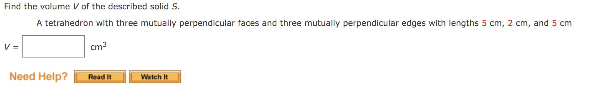 Solved Find the volume V of the described solid S. A | Chegg.com
