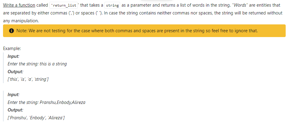 Solved Write a function called that takes a as a parameter | Chegg.com
