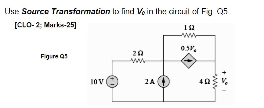 Solved Use Source Transformation to find V. in the circuit | Chegg.com