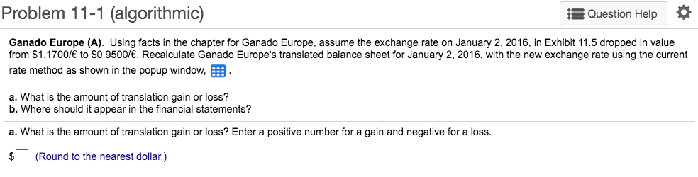 Solved Problem 11-1 (algorithmic) Question Help Ganado | Chegg.com