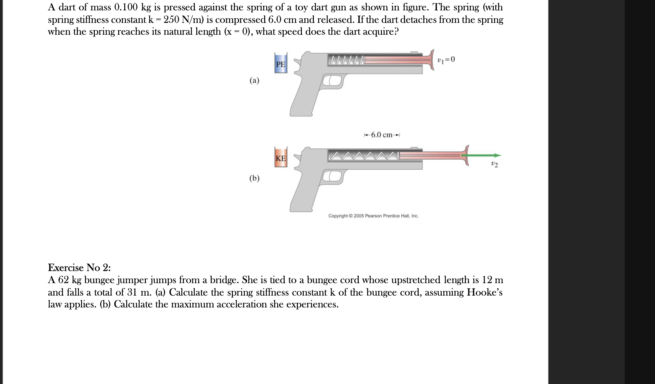 Solved A dart of mass 0.100kg ﻿is pressed against the spring | Chegg.com