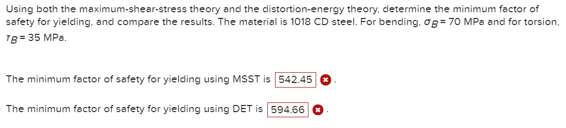 Solved Using both the maximum-shear-stress theory and the | Chegg.com