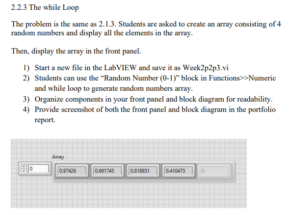 Solved In LabVIEWGenerate 4 random number in an array using | Chegg.com