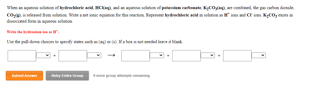 Solved When an aqueous solution of hydrochloric acid. | Chegg.com