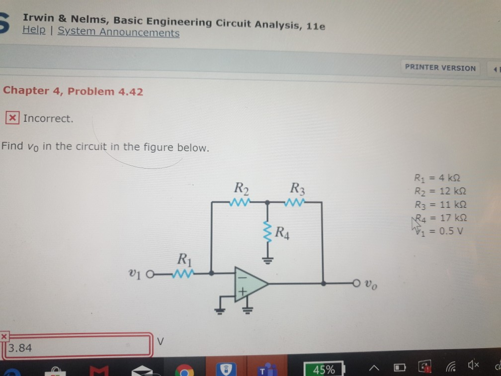 Solved Irwin & Nelms, Basic Engineering Circuit Analysis, | Chegg.com
