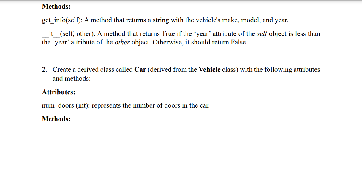 Solved get_info(self): A method that returns a string | Chegg.com