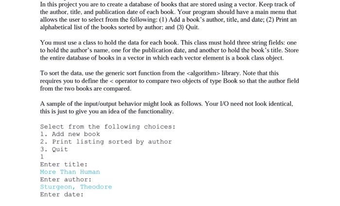 Solved In this project you are to create a database of books | Chegg.com
