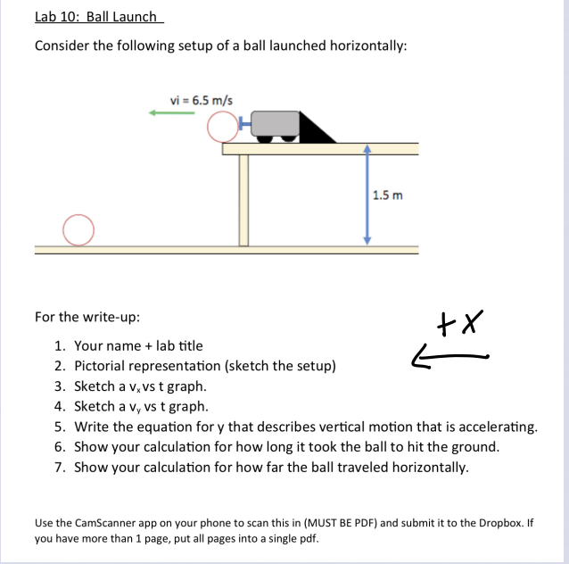 Solved Lab 10: Ball Launch Consider the following setup of a | Chegg.com