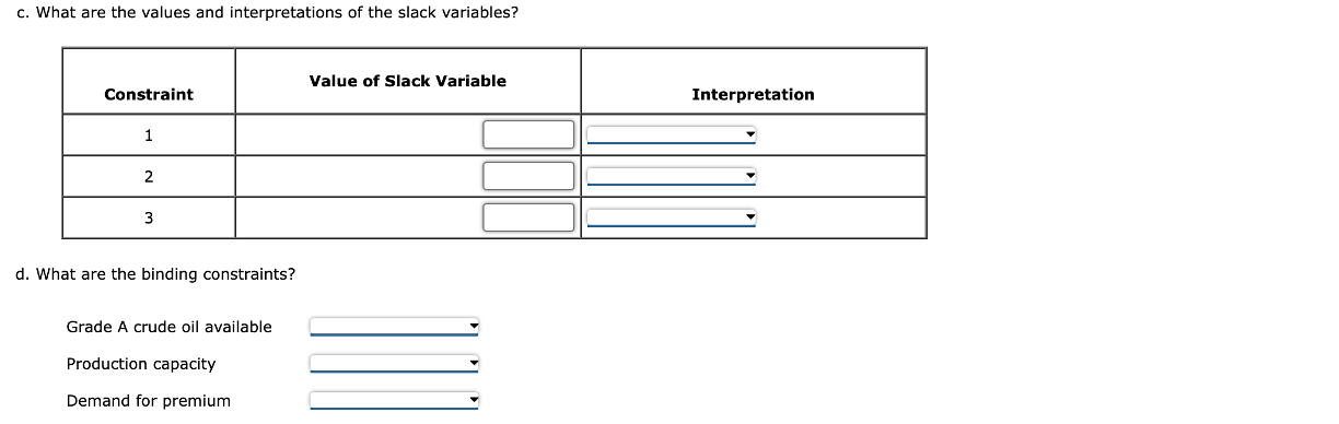 Solved Drop Down Options For Question A All Questions In 