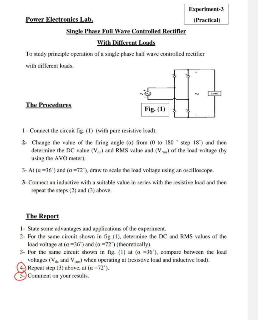 Solved Experiment-3 (Practical) Power Electronics Lab. | Chegg.com