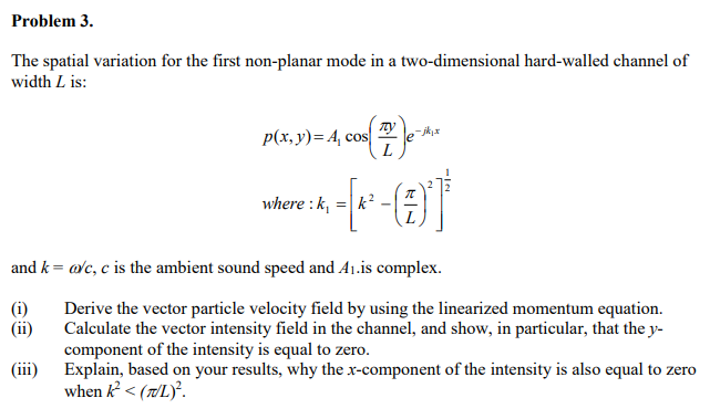 Problem 3. The spatial variation for the first | Chegg.com