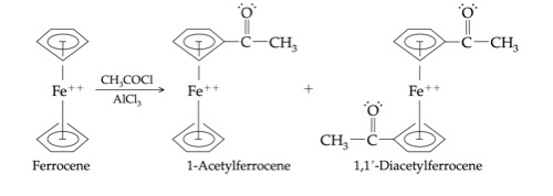 C-CH C-CH Fe++ CH,COCI AICI, Fet+ Fe CH, | Chegg.com